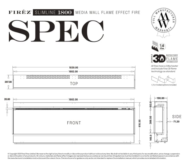 Firez Slimline 1800 | Fireplace Saver